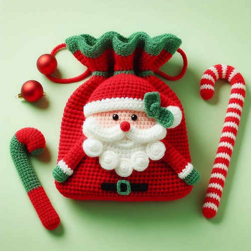 Crochet Santa Bag Free Pattern For Christmas - All Thing Crafts