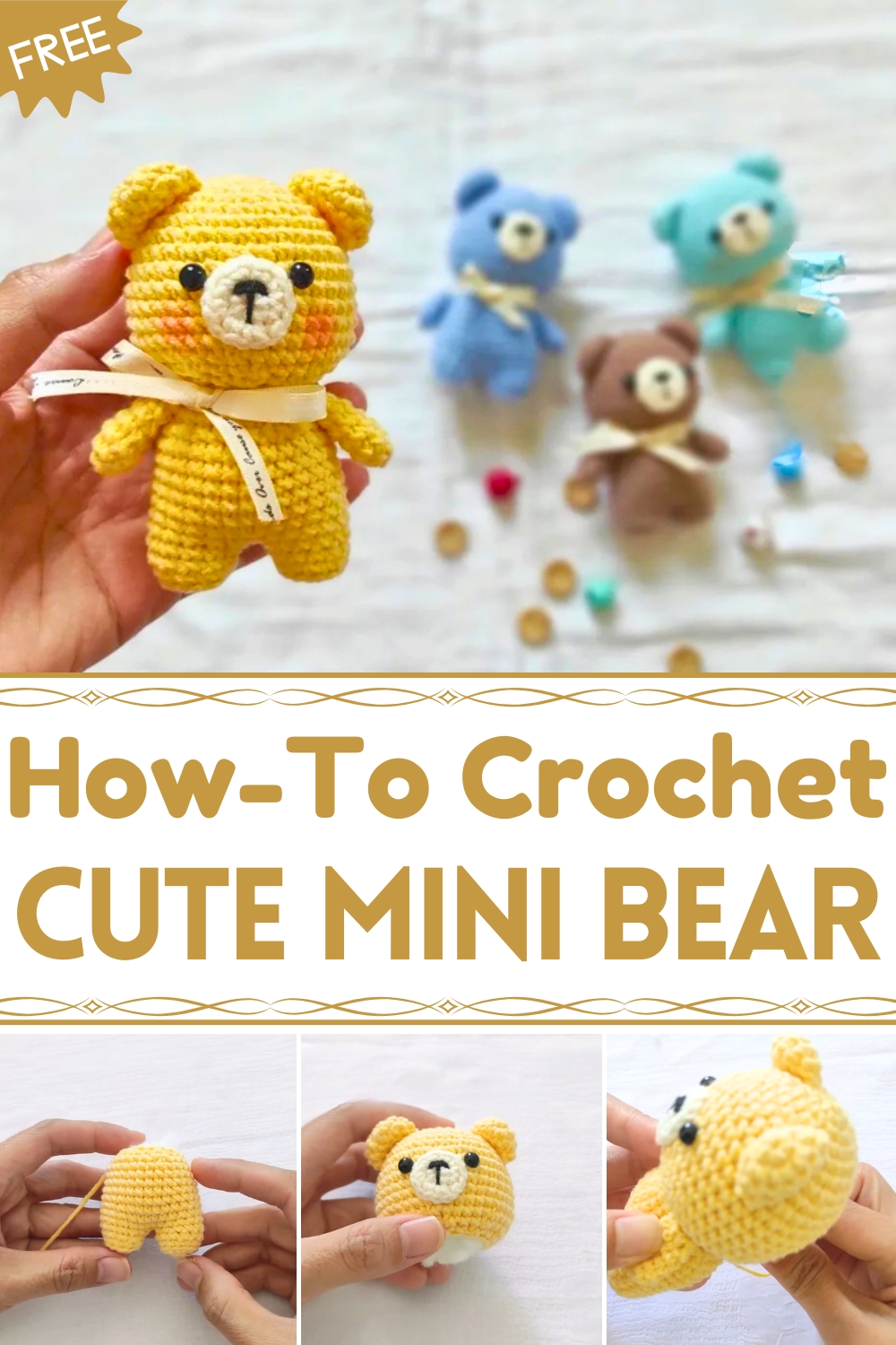 Step-by-Step Free Crochet Mini Bear Pattern with Minimal Effort - All ...
