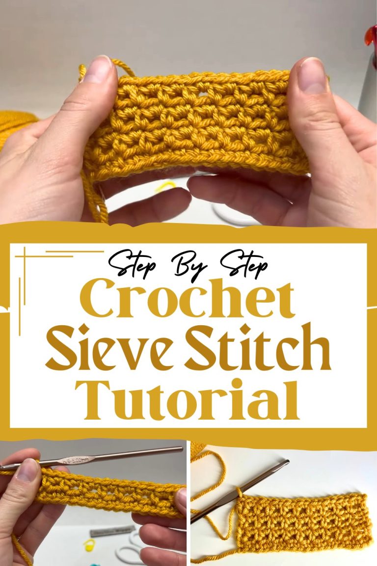 Crochet Sieve Stitch Tutorial Step By Step - All Thing Crafts