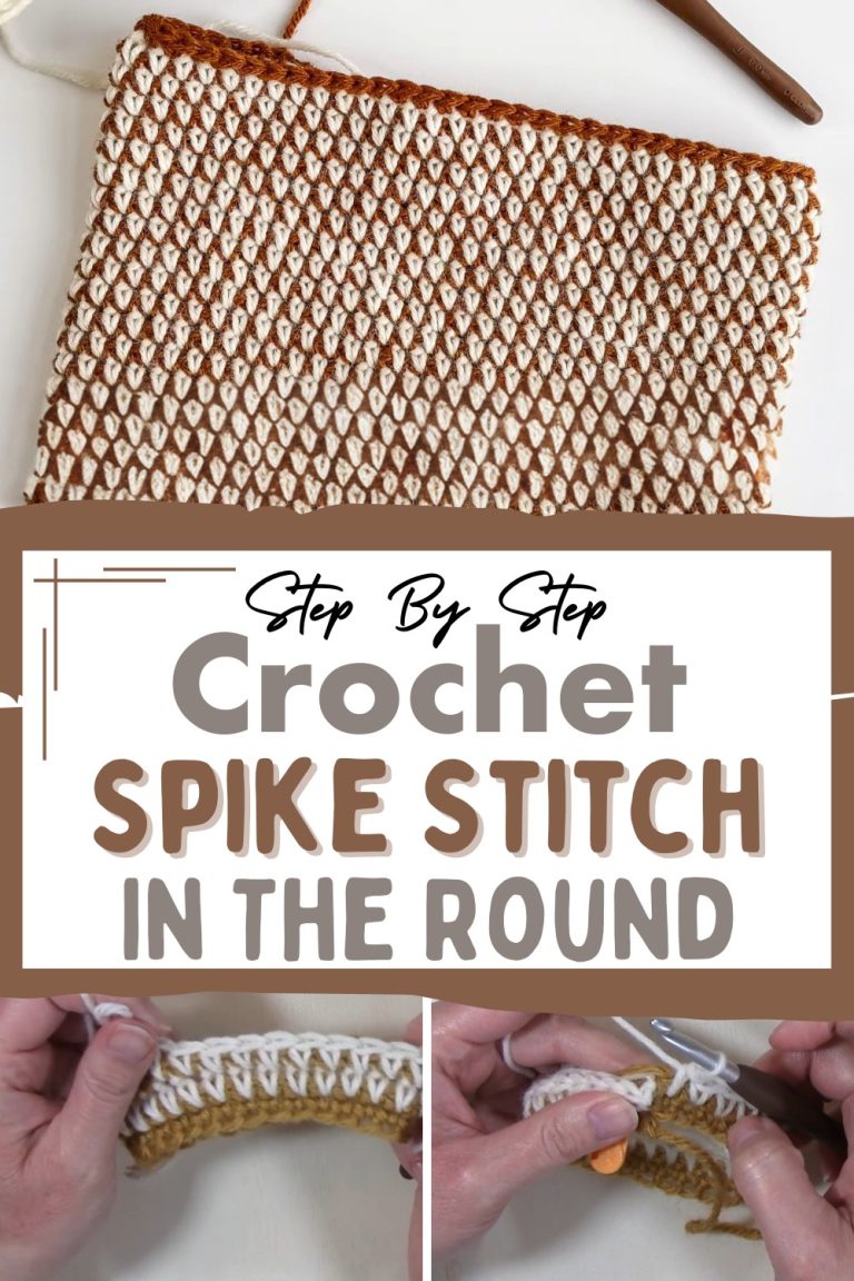 How To Crochet Spike Stitch In The Round - All Thing Crafts