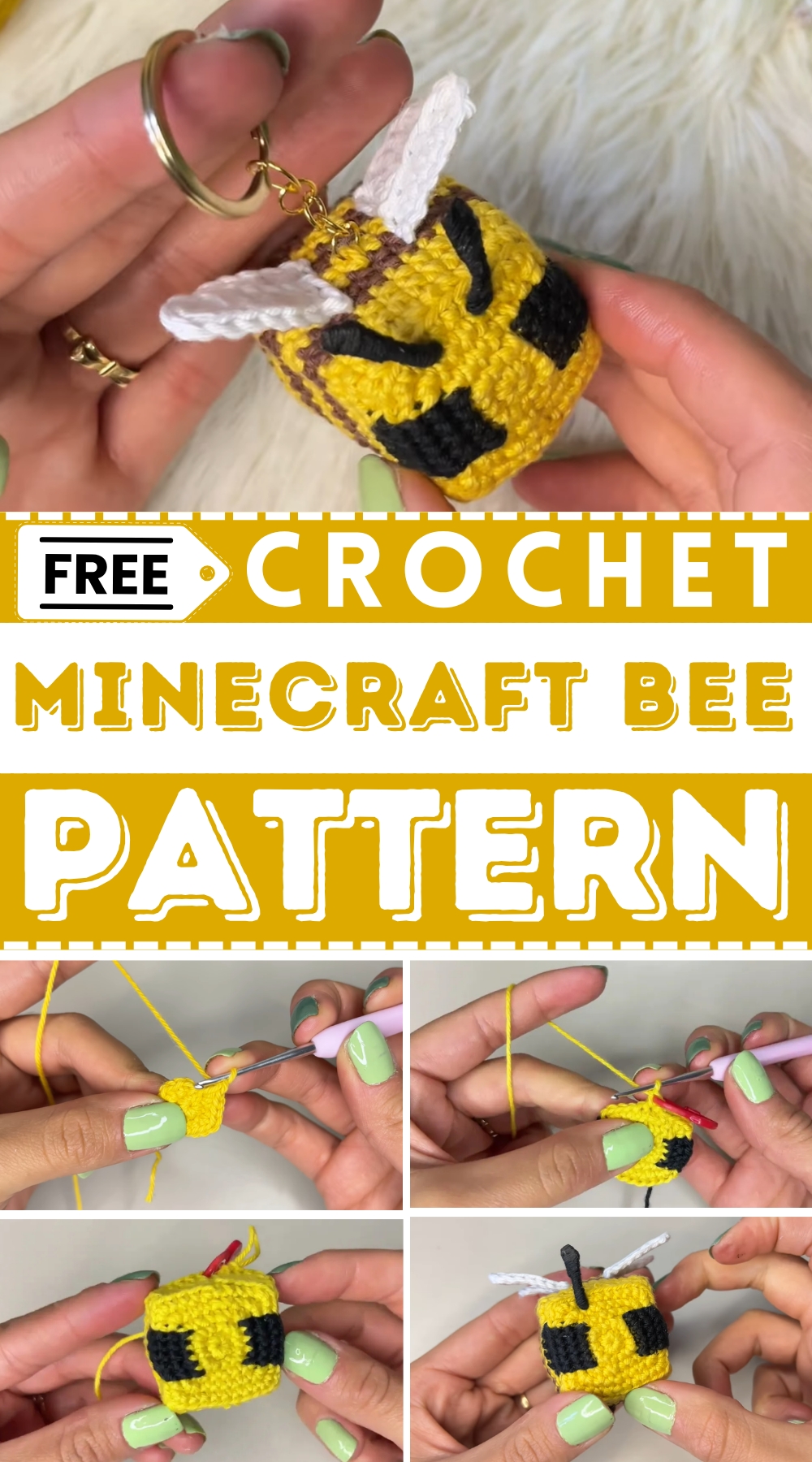 How to Seam Cube-Shaped Crochet Minecraft Bee Without Visible Lines ...