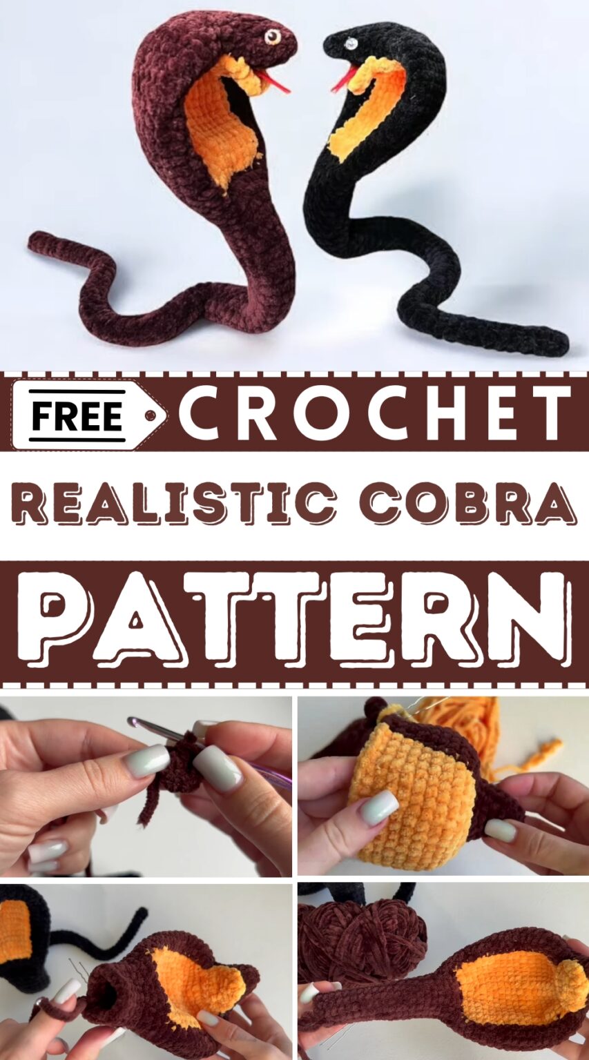 How to Crochet Realistic Cobra Pattern for Halloween Displays and ...