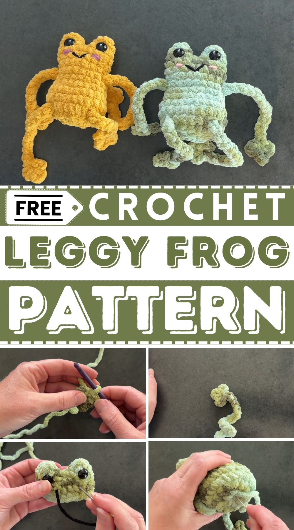 How to Crochet Leggy Frog That Keeps Its Shape - All Thing Crafts