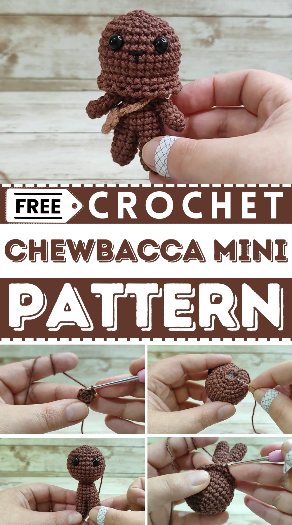 Quick and Free Crochet Chewbacca Mini Pattern for Beginners - All Thing ...