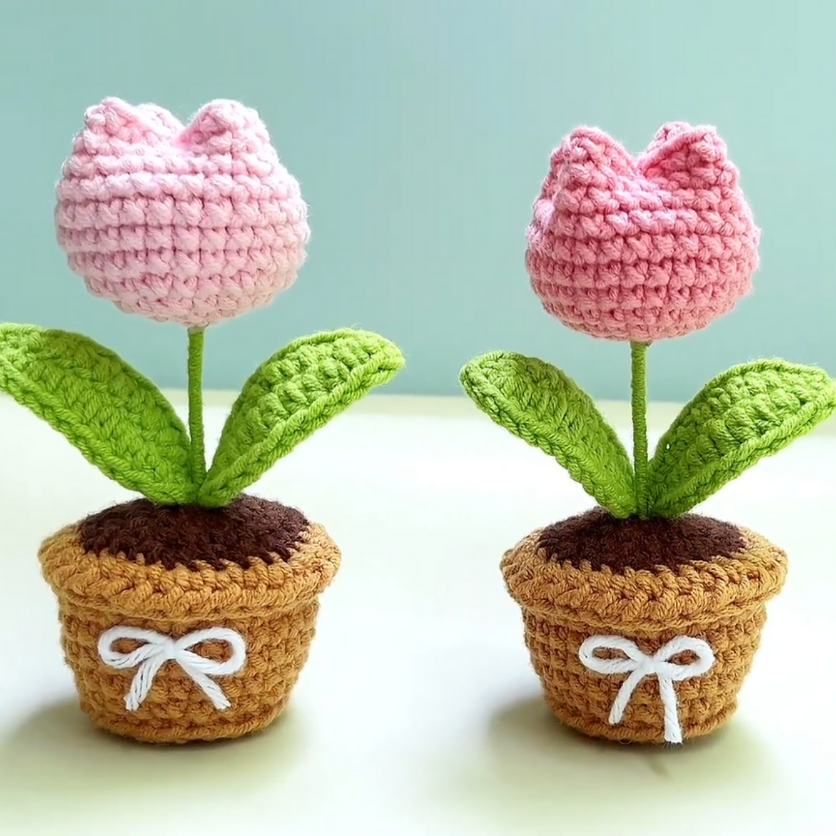 How Crochet Mini Tulip Pot Pattern Can Add Simple Beauty - All Thing Crafts