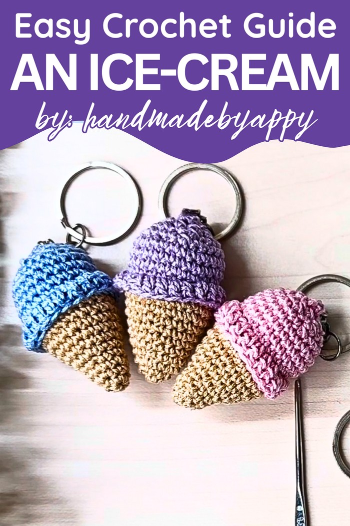 Easy Crochet Ice Cream Keychain Pattern for Delightful Gifts - All ...