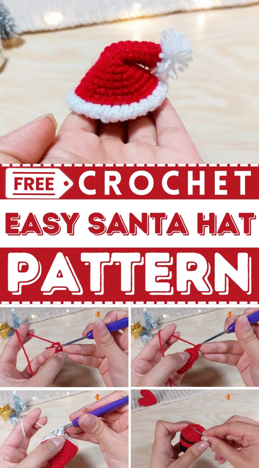 Step-by-Step Beginner Crochet Santa Hat Pattern for a Cozy Look - All ...