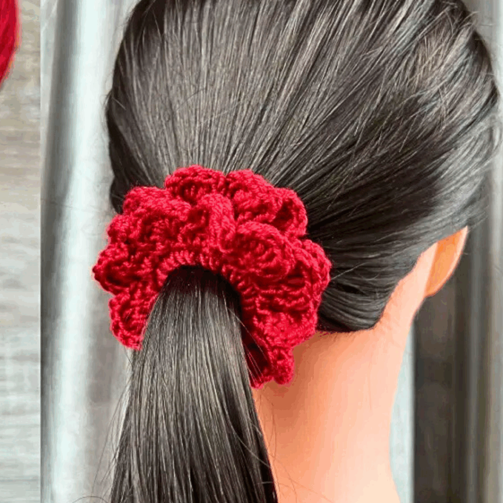 How to Crochet Flower Scrunchies Pattern for Easy Cute Hairstyles - All ...