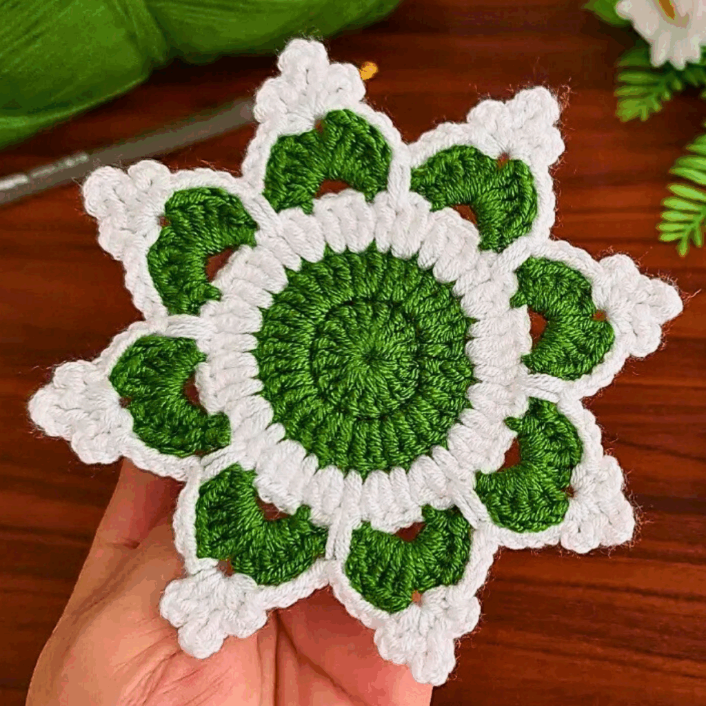 Learn Step-by-Step Snowflake Coaster Pattern for Quick Decor - All ...