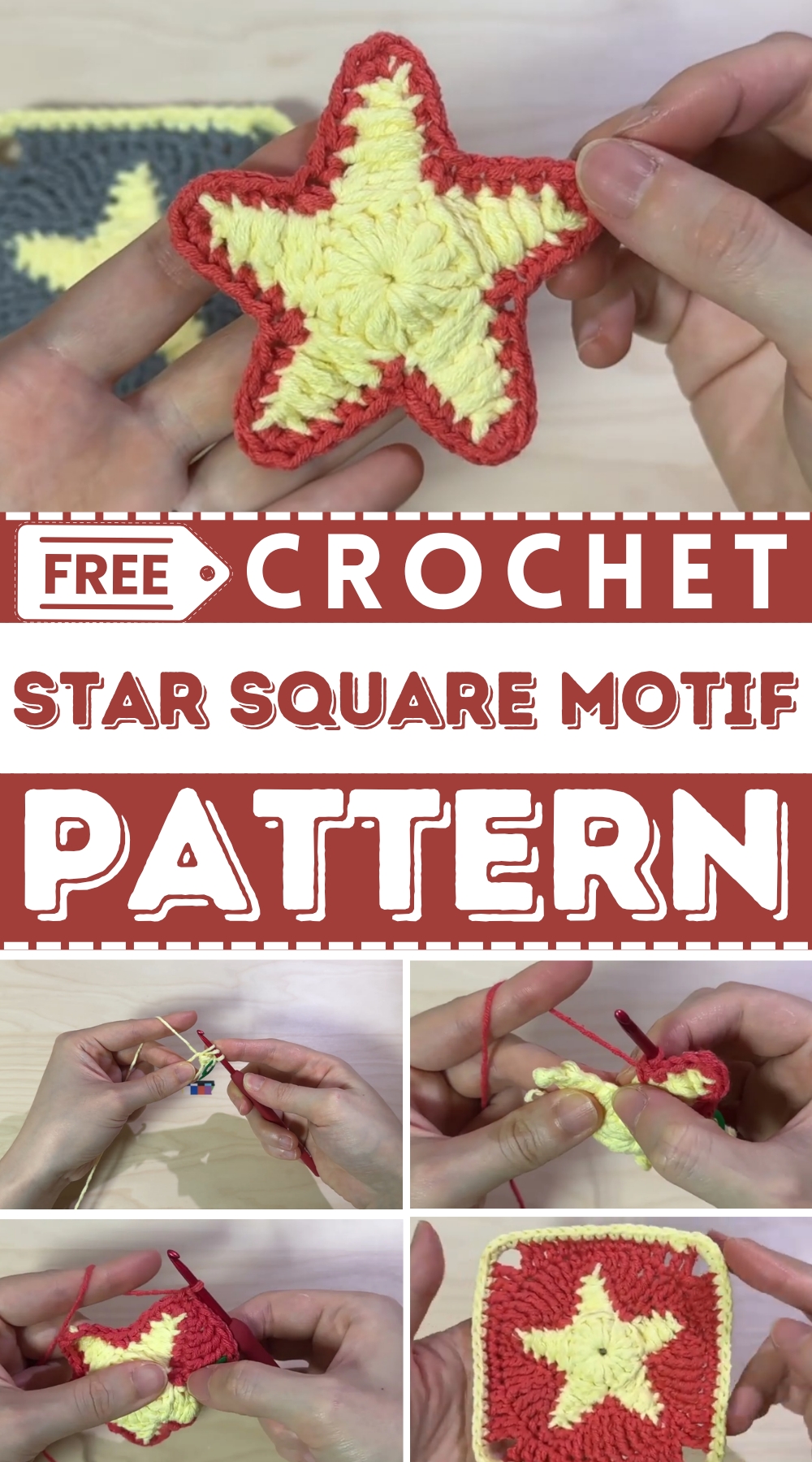 Free Crochet Star Square Motif Pattern for Charming Decor - All Thing ...