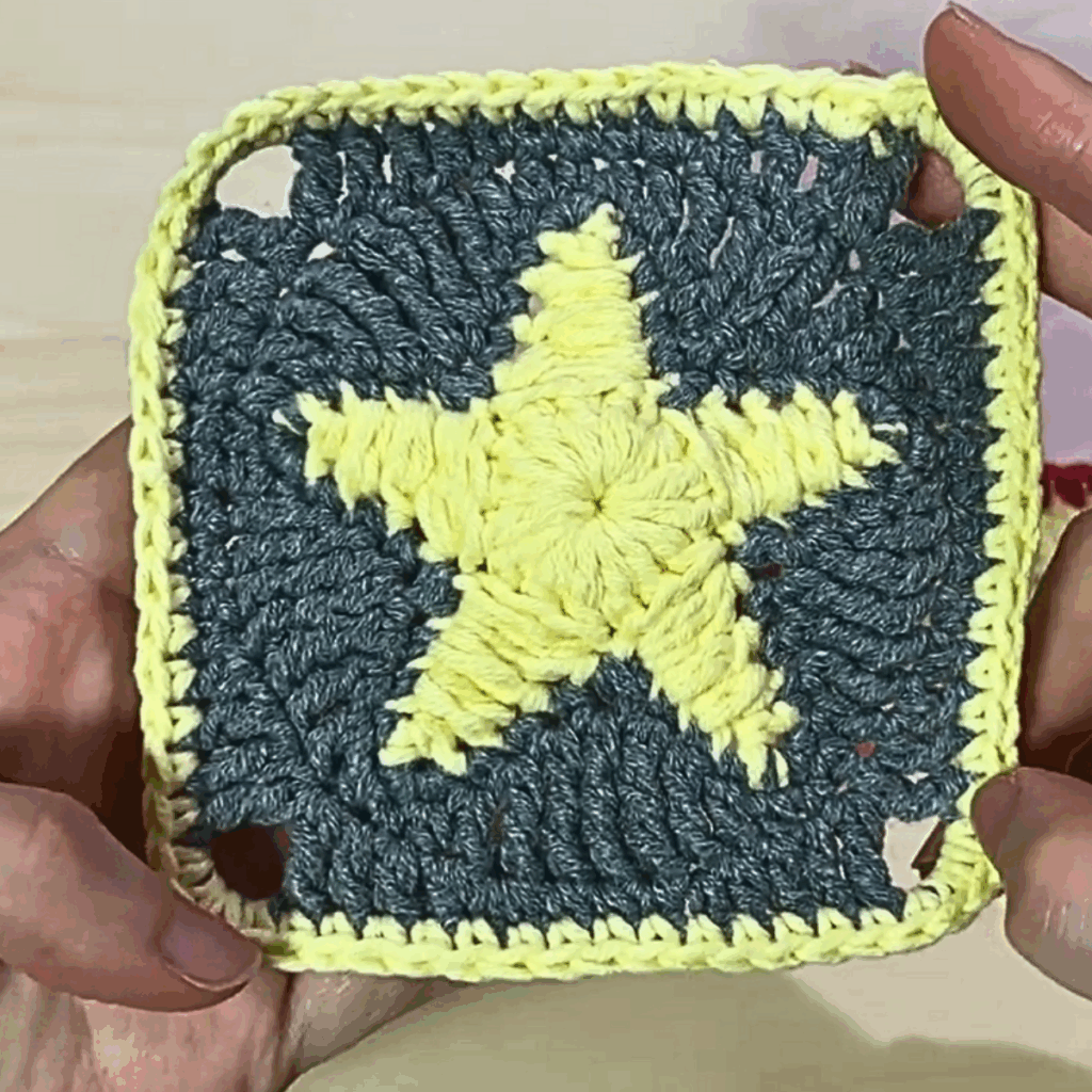 Free Crochet Star Square Motif Pattern for Charming Decor - All Thing ...