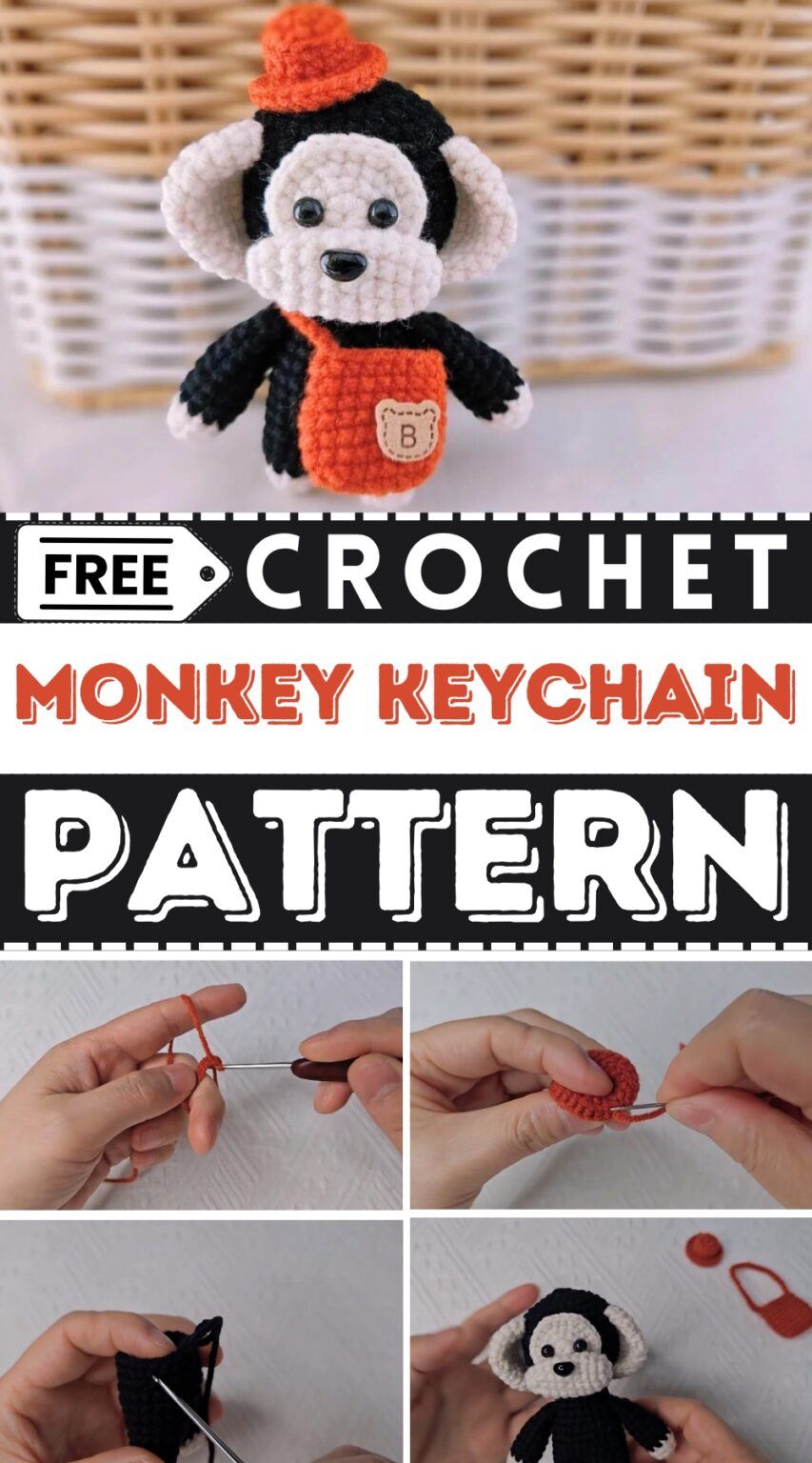 Free Crochet Monkey Keychain Pattern for Creative Accessories - All ...