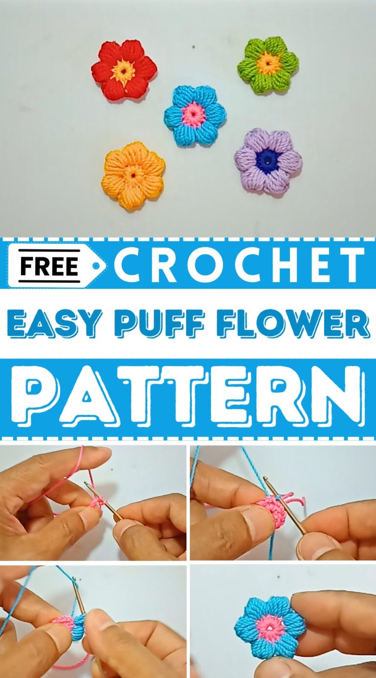 Soft & Pretty Crochet Puff Flower Pattern for Handmade Elegance - All ...