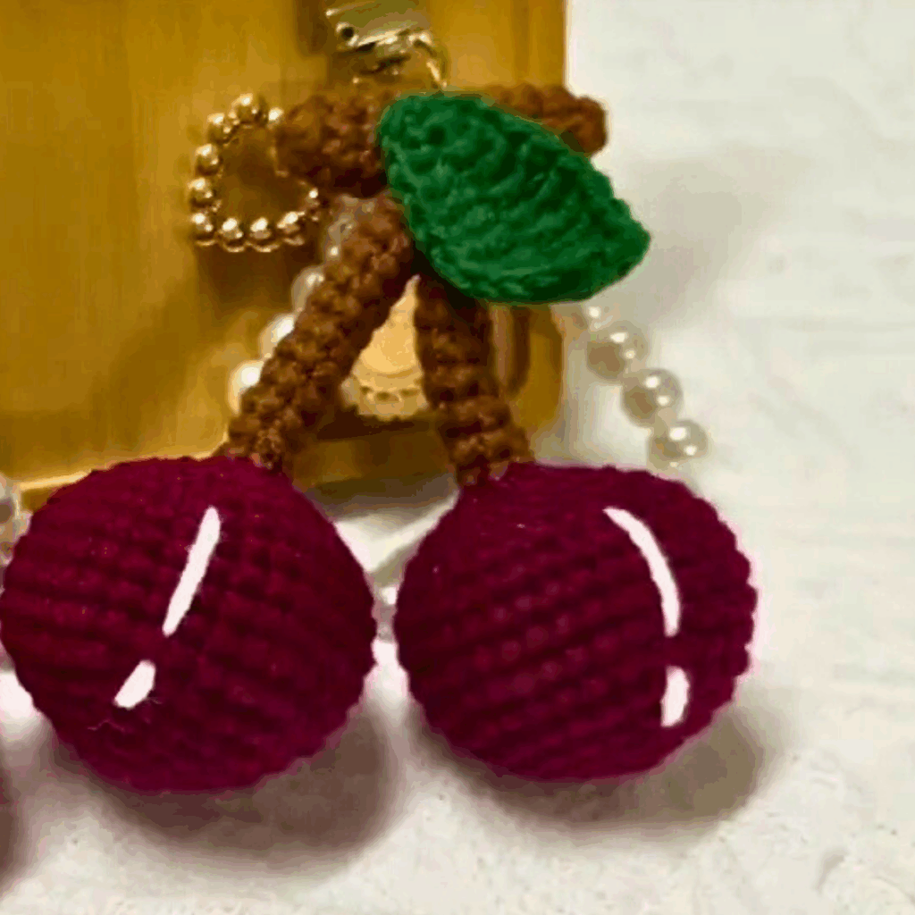 How to Crochet a Cherry Bag Charm Pattern Step-by-Step - All Thing Crafts