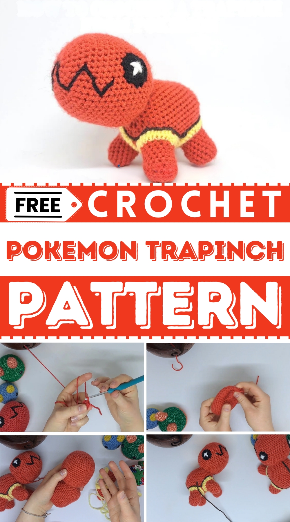 Lovely Crochet Pokémon Trapinch Pattern for Cute Collectible Gifts ...