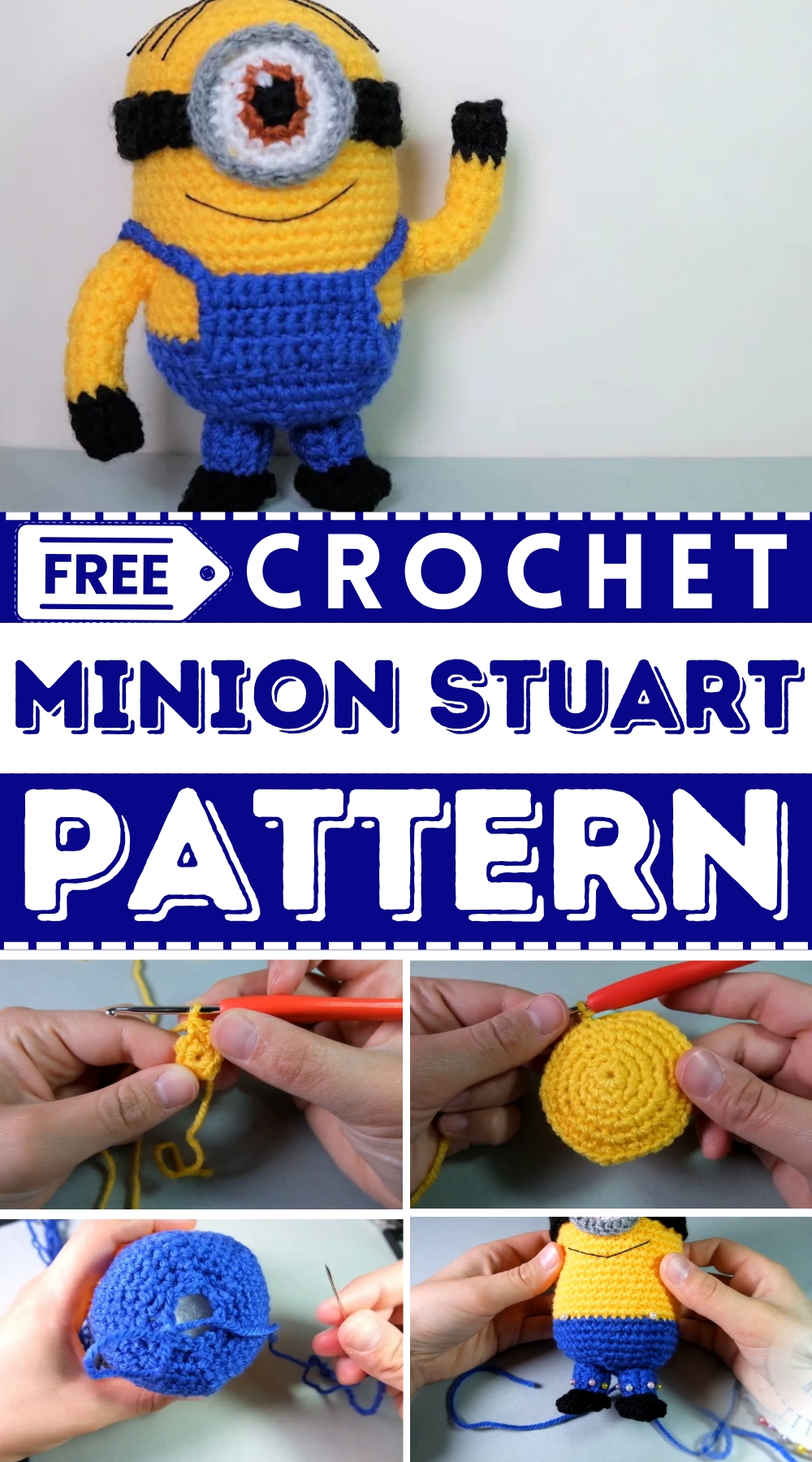 How to Easily Crochet Minion Stuart Pattern for Home Décor - All Thing ...