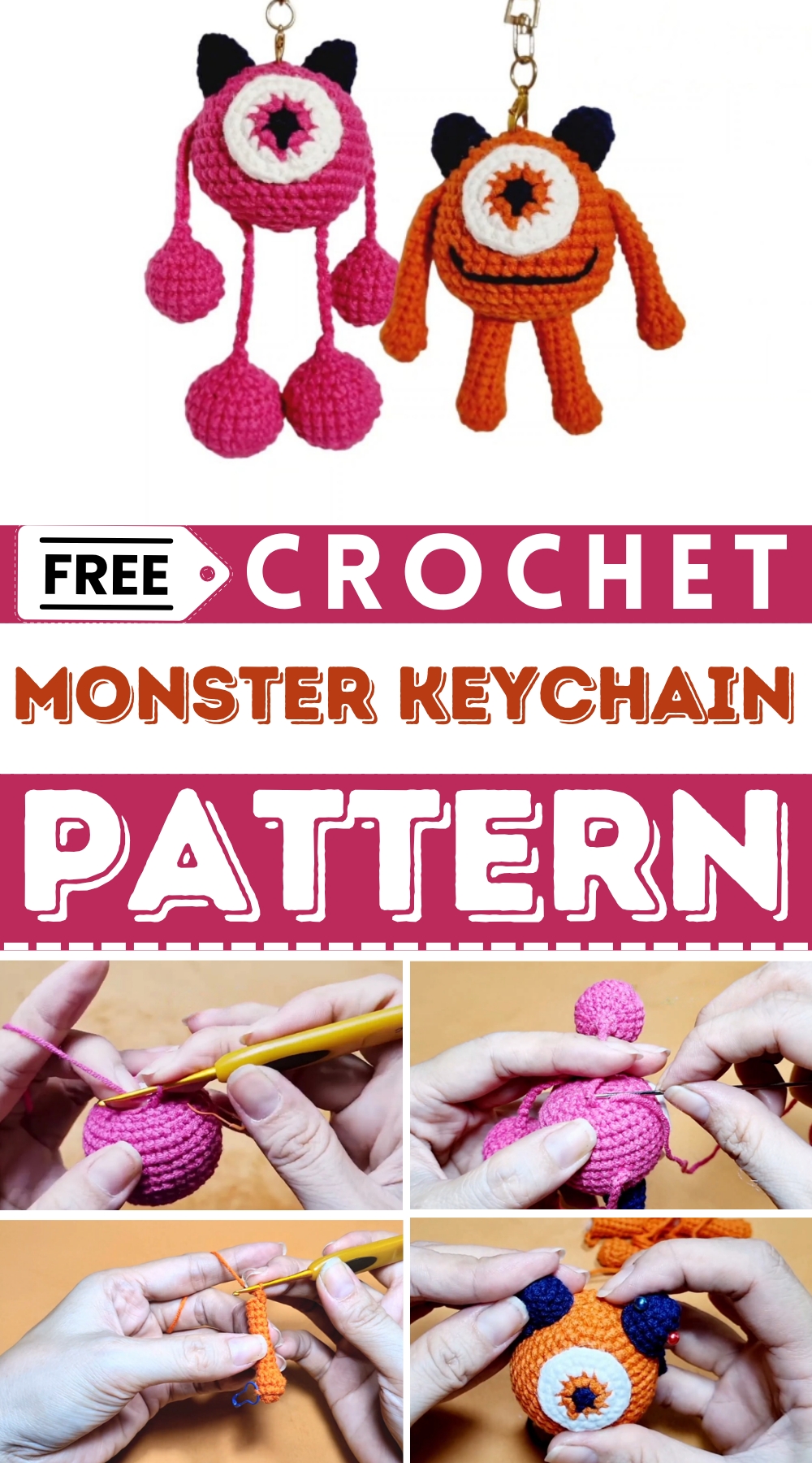 How to Crochet a Monster Keychain Pattern for Fun and Style - All Thing ...