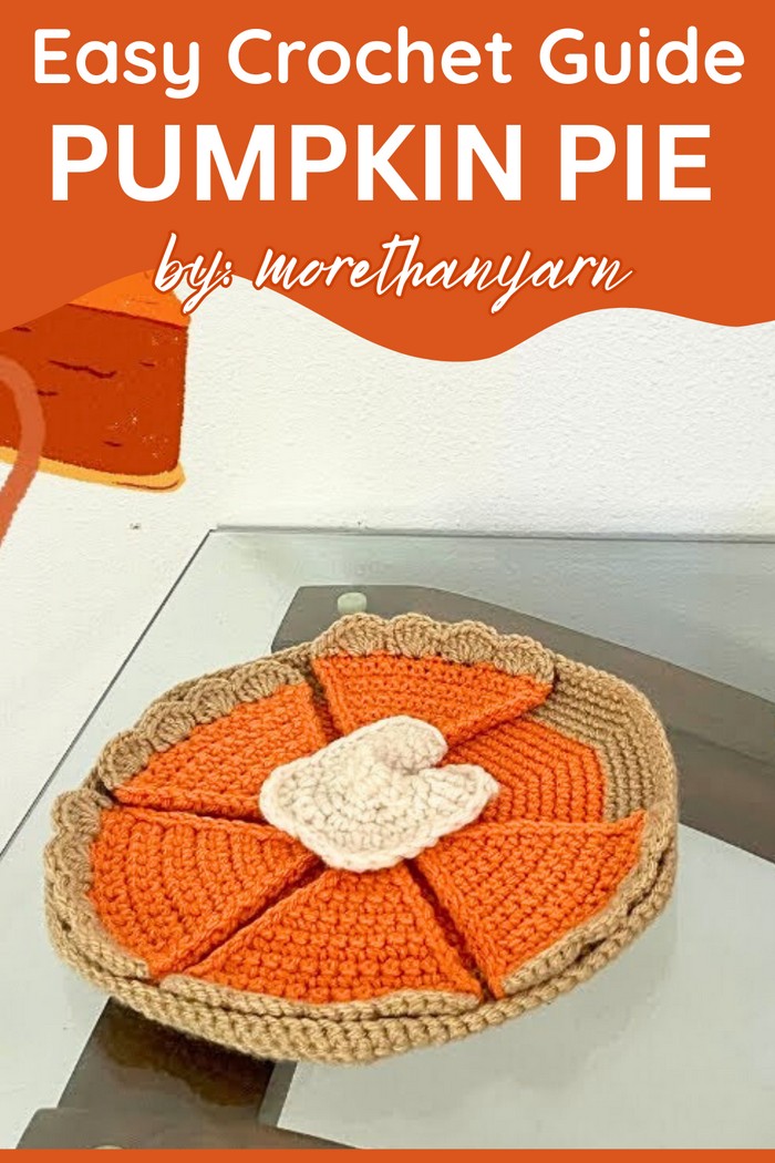 Sweet Crochet Pumpkin Pie Coaster for Fall - All Thing Crafts