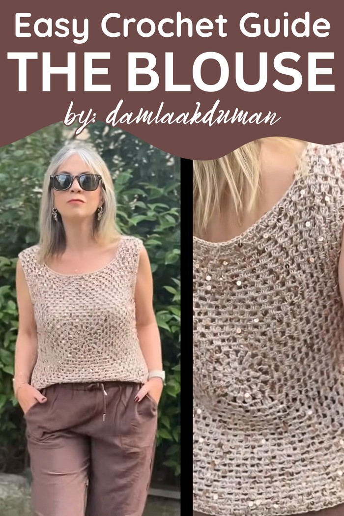 Free Crochet Sequin Blouse Pattern for Everyday Glam - All Thing Crafts