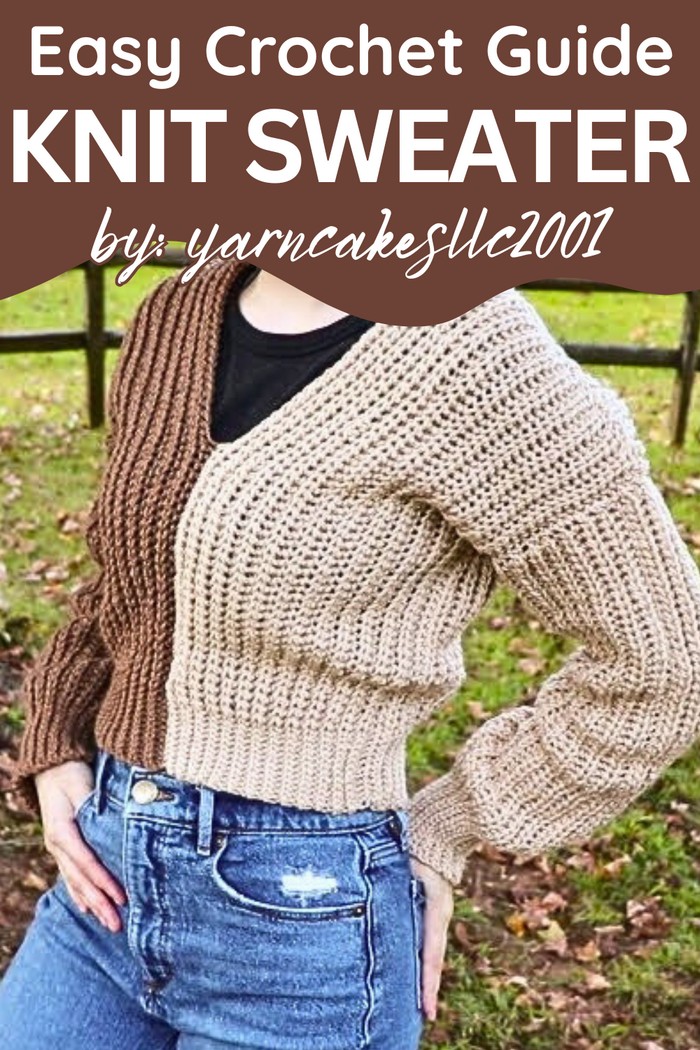 How to Crochet Two-Tone Fall Sweater for Autumn - All Thing Crafts