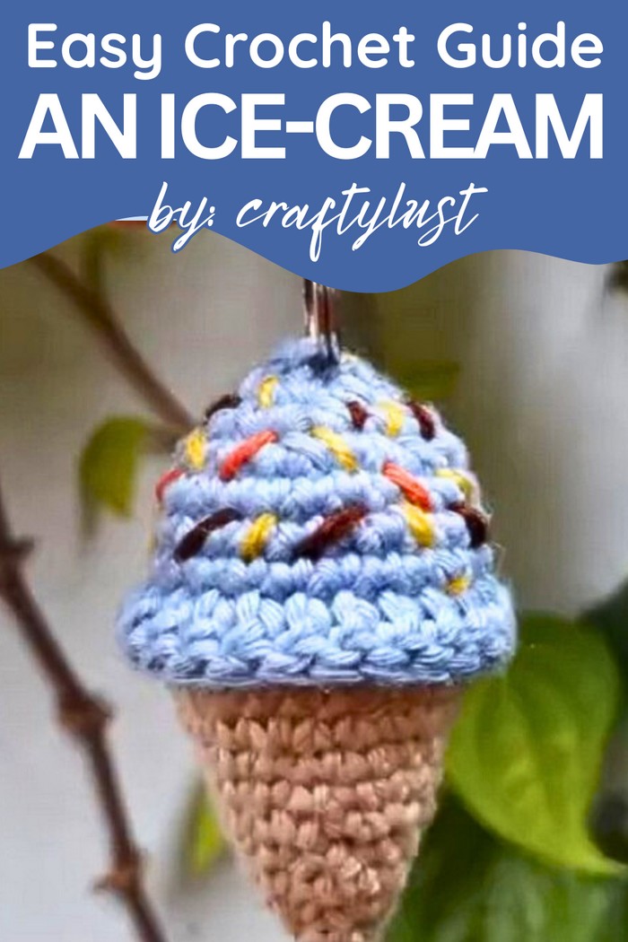 How to Crochet Ice-cream Keychain for Summer - All Thing Crafts