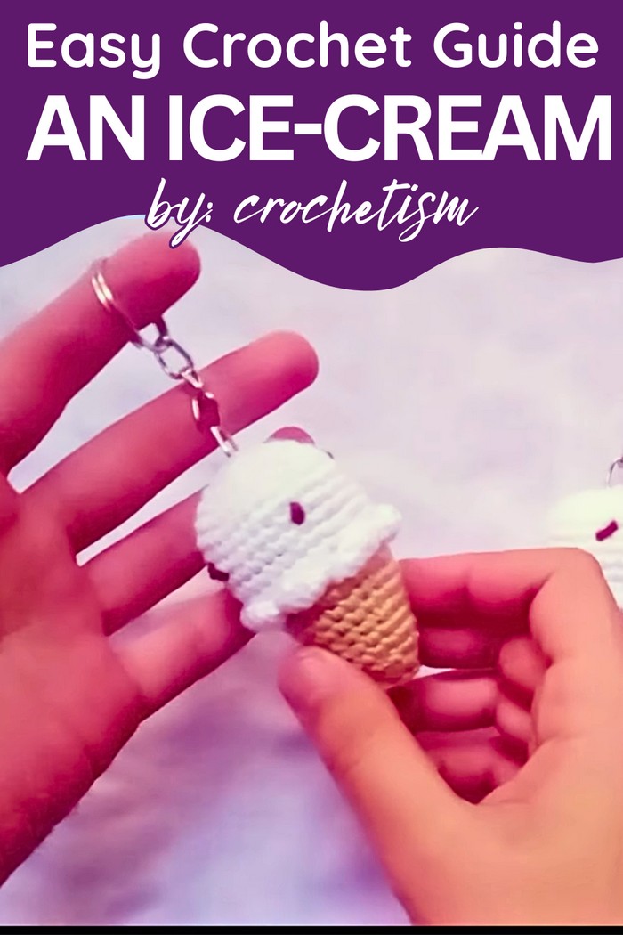 Delightful Crochet Ice-cream Keychain for Cheerful Essentials - All ...