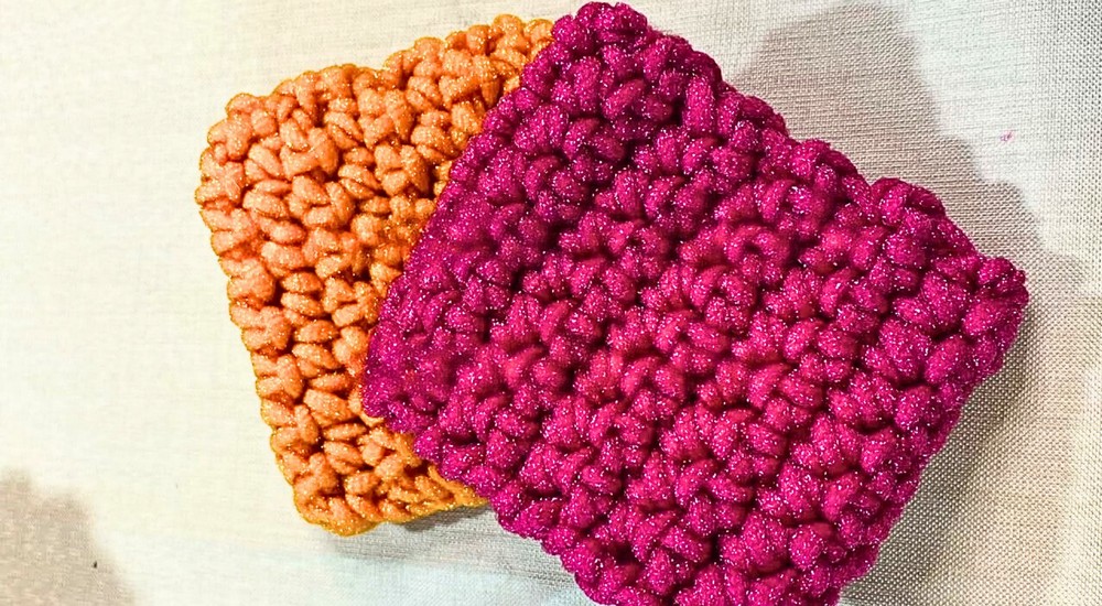 Easy Crochet Square Pot Scrubbie Pattern for Kitchen Cleaning - All ...