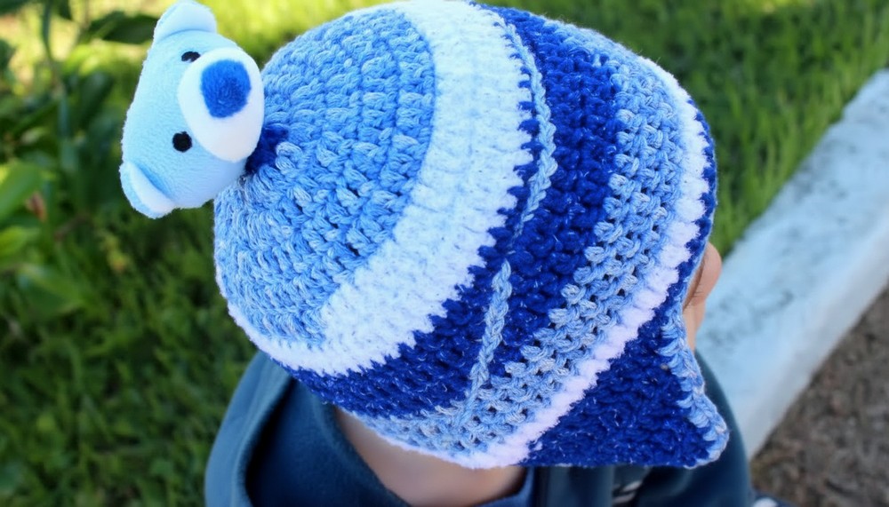 Snuggly Crochet Teddy Bear Hat Pattern With Cute Details - All Thing Crafts