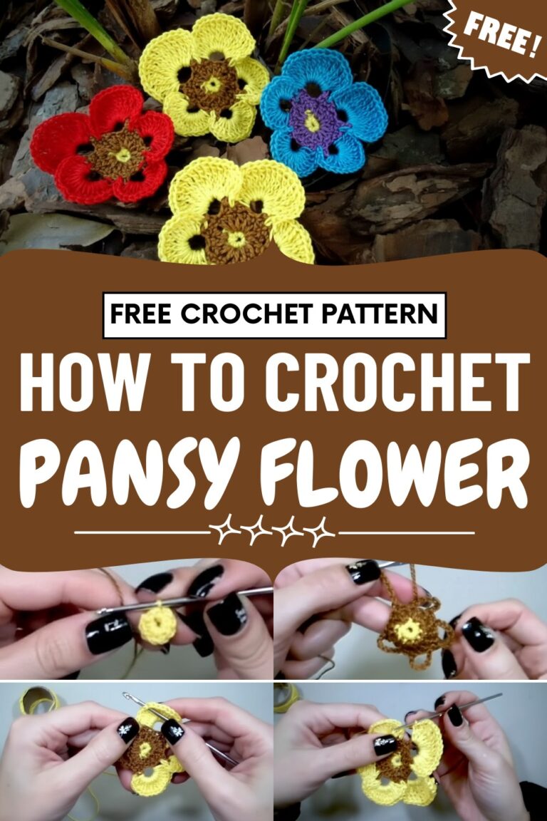 Lush Crochet Pansy Flower Pattern for Seasonal Floral Decor - All Thing ...