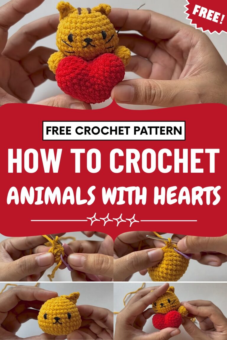 Playful Crochet Animals With Hearts Pattern for Creative Fun - All ...