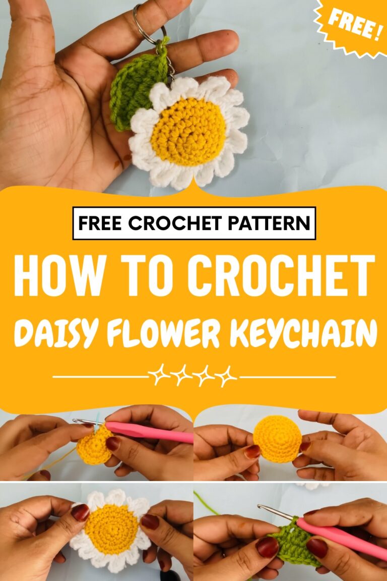 FREE Crochet Daisy Flower Keychain Pattern Brighten Your Accessories ...