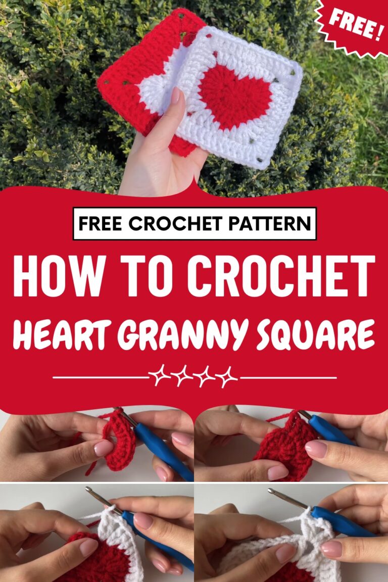 Charm Crochet Heart Granny Square Pattern for Home Decor - All Thing Crafts
