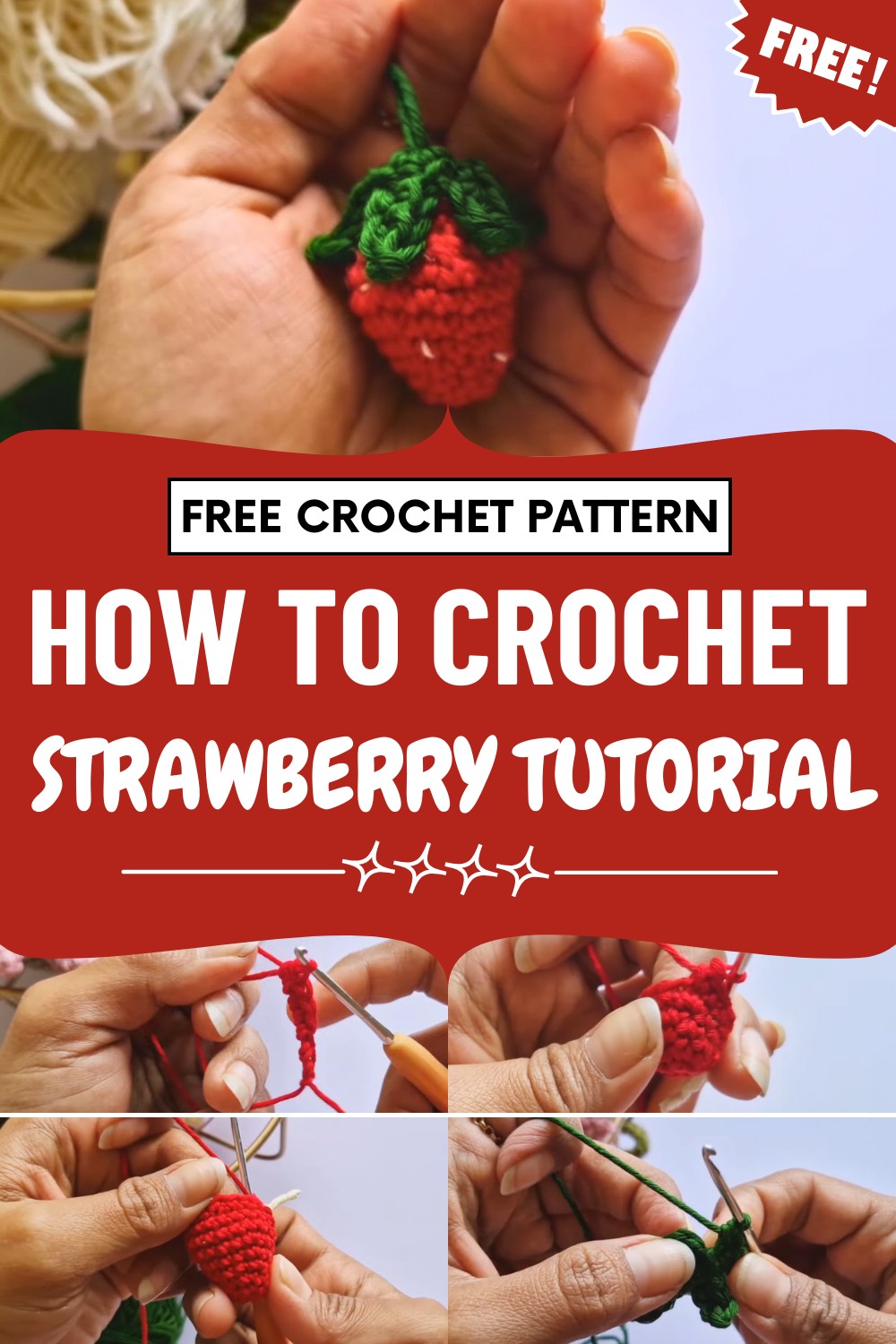 Pretty Crochet Strawberry Pattern for Decorating Sweet Spaces - All ...