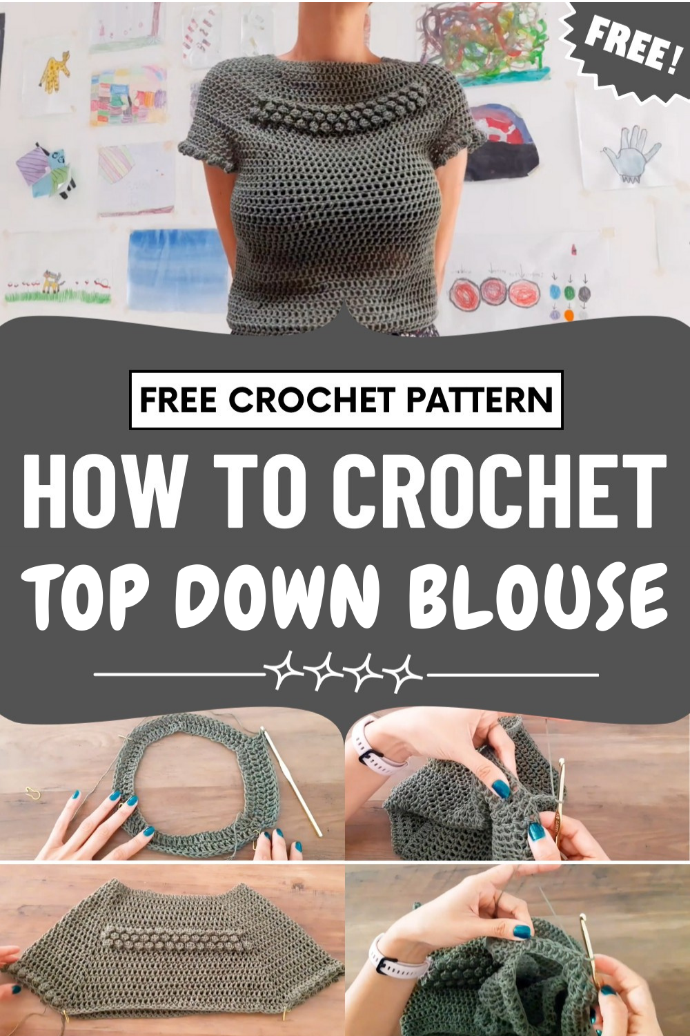 Modern Crochet Top Down Blouse Pattern to Wow Your Friends - All Thing ...