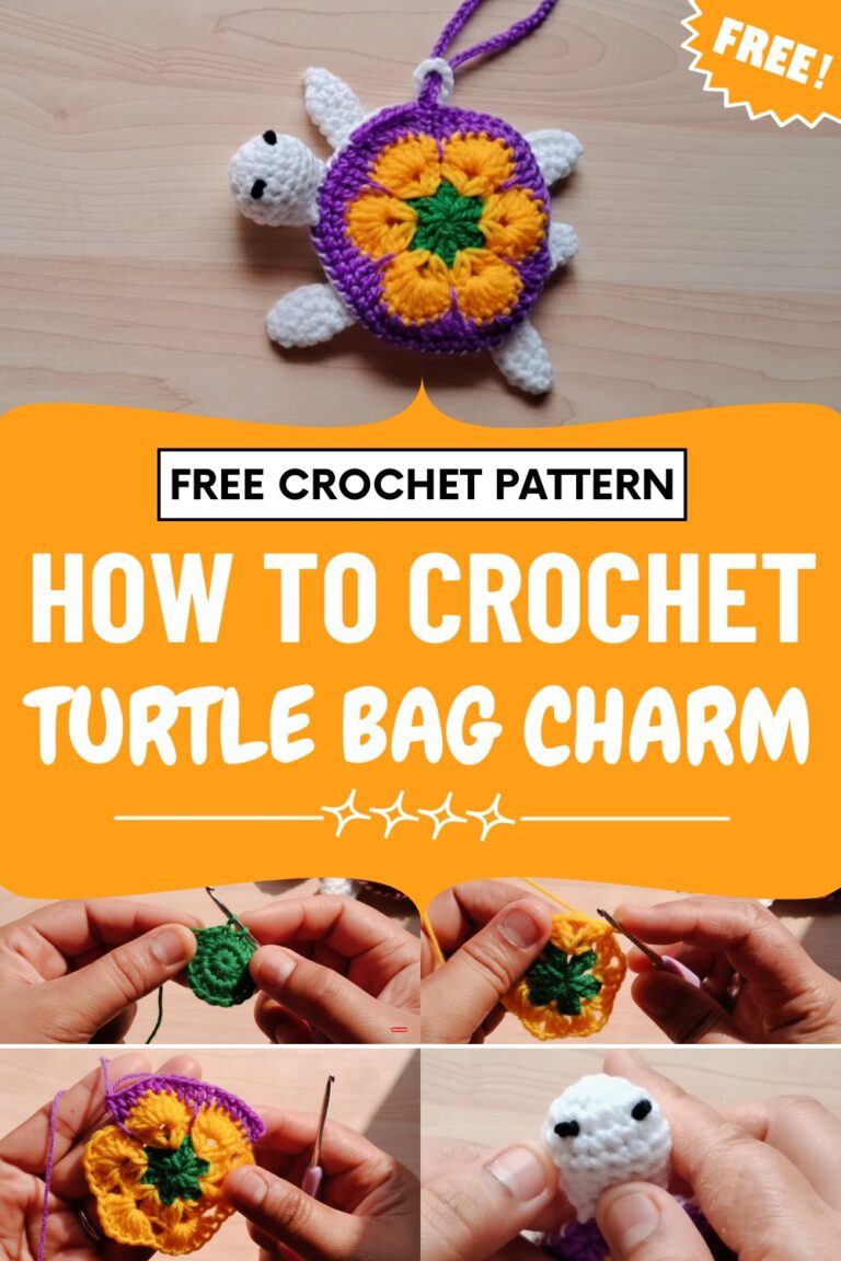 Cute Crochet Turtle Bag Charm Pattern for Backpack Decor - All Thing Crafts